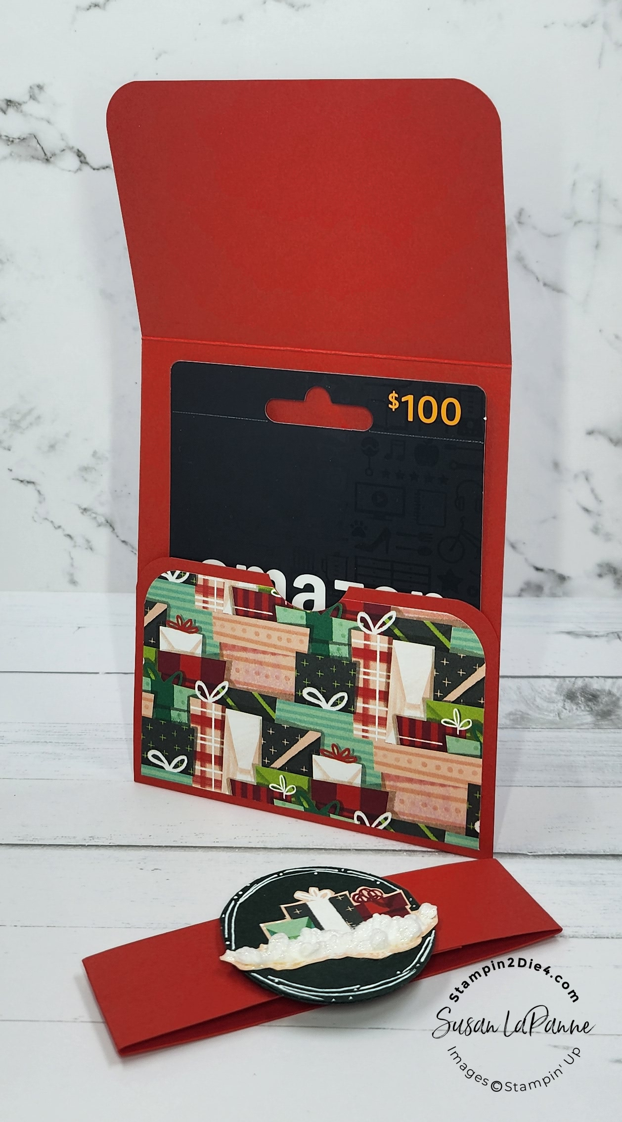 PM vertical gift card open with band – stampin2die4.com